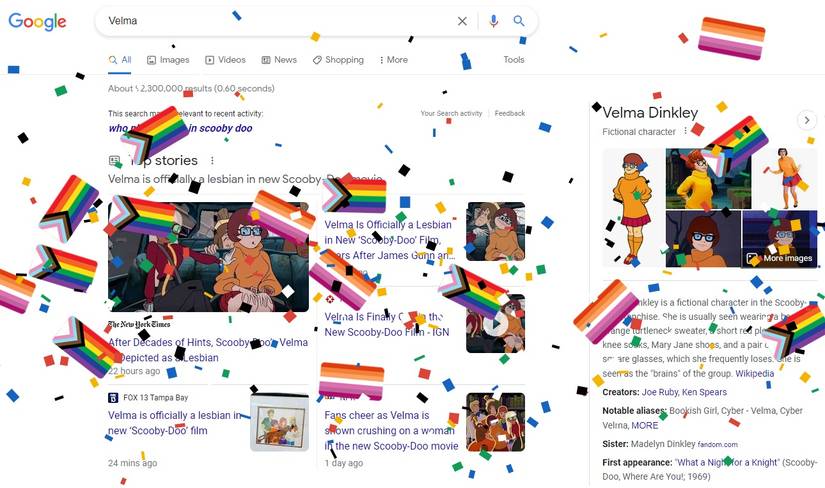 Velma's Outing in New Scooby-Doo Movie Celebrated by Google With Pride ...