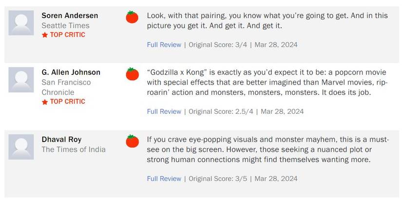 Godzilla x Kong: The New Empire's Rotten Tomatoes Score Is Far from ...