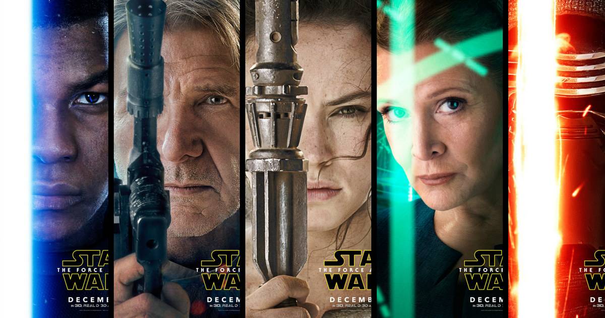 Star Wars 7 Character Posters with Han, Leia, Rey, Finn & Kylo Ren