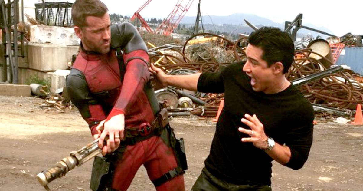 Deadpool Tries to Kill Mario Lopez in Latest Set Photo