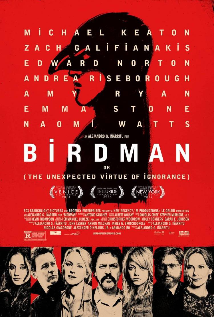 Birdman Poster with Michael Keaton and Emma Stone